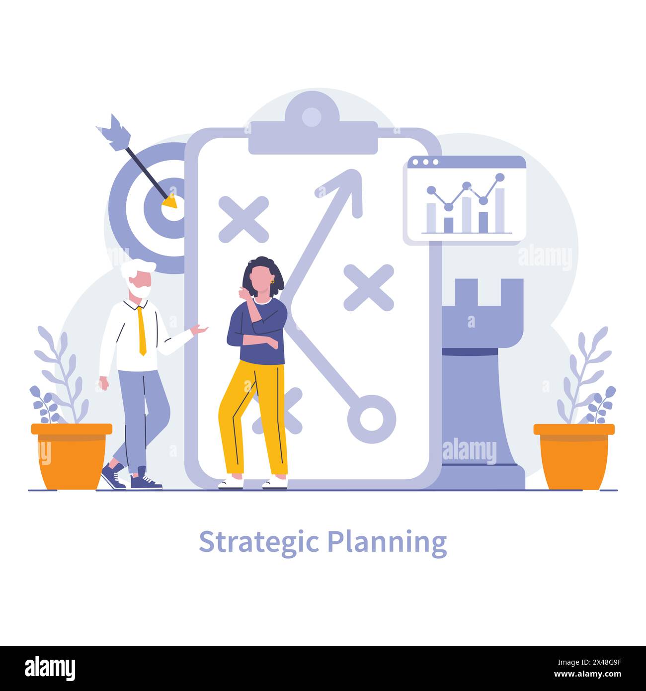 Strategic Planning concept. Professionals engaged in goal-setting and ...