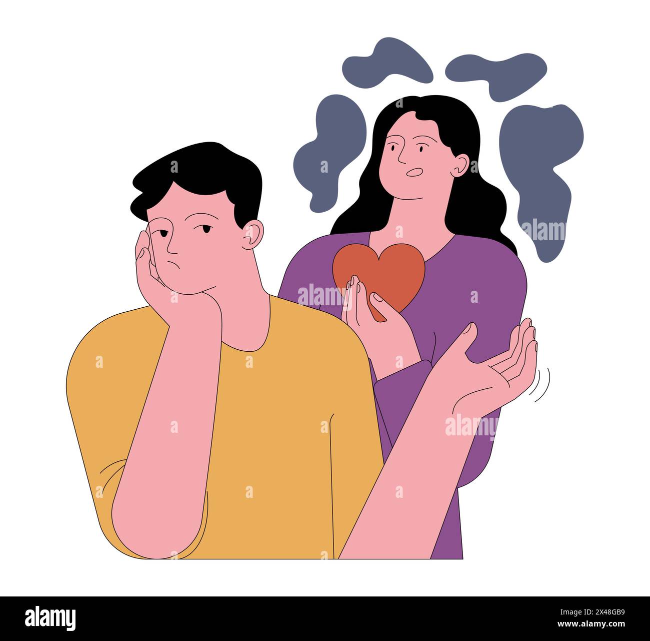 The fear of being taken for granted. An anxious and concerned woman ...