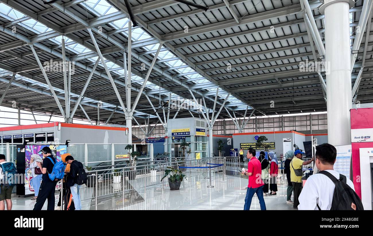 Jakarta train station interior view. Indonesia public transportation ...