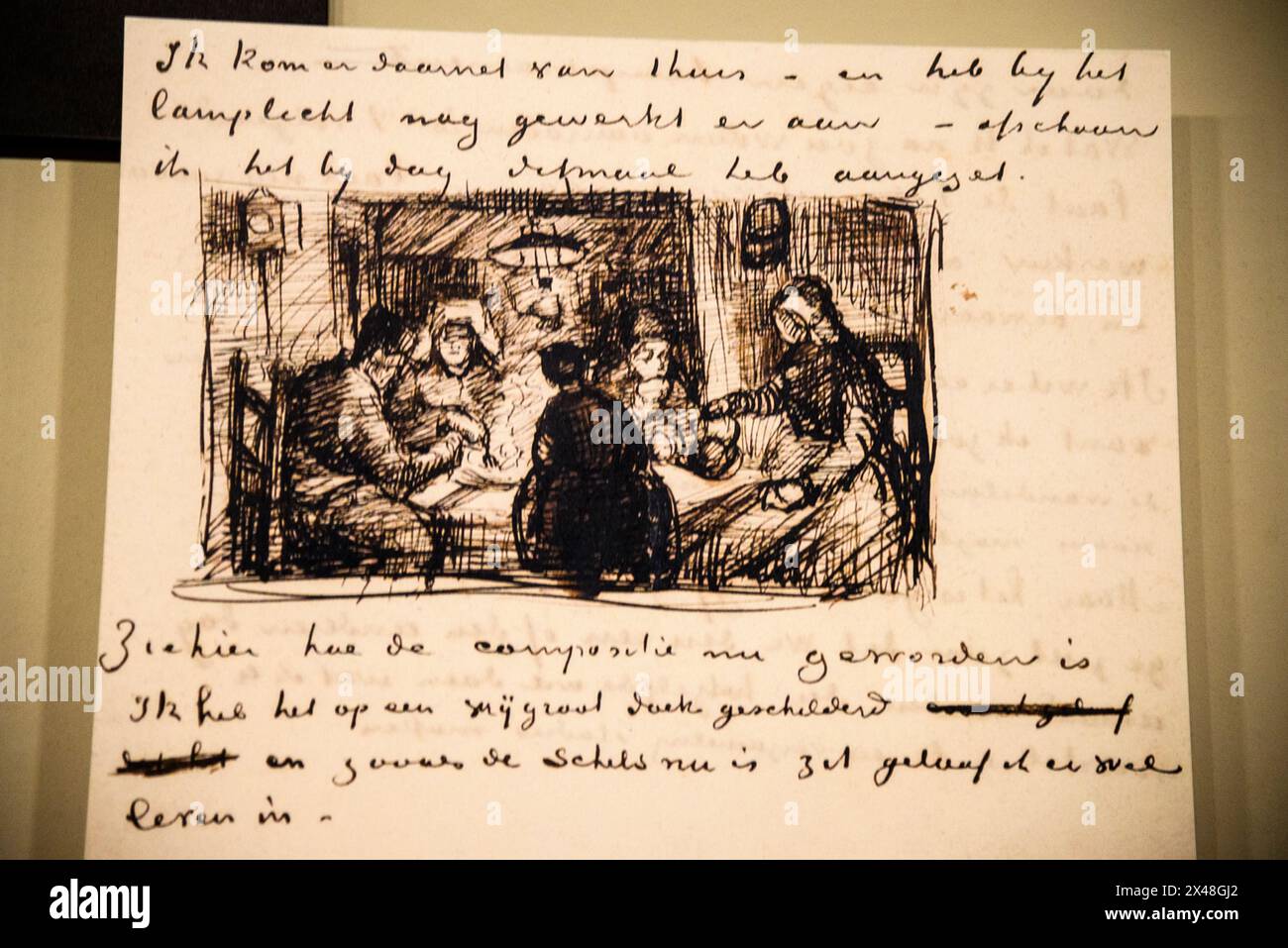 The Potato Eaters sketch and letter to Theo van Gogh by Vincent van ...