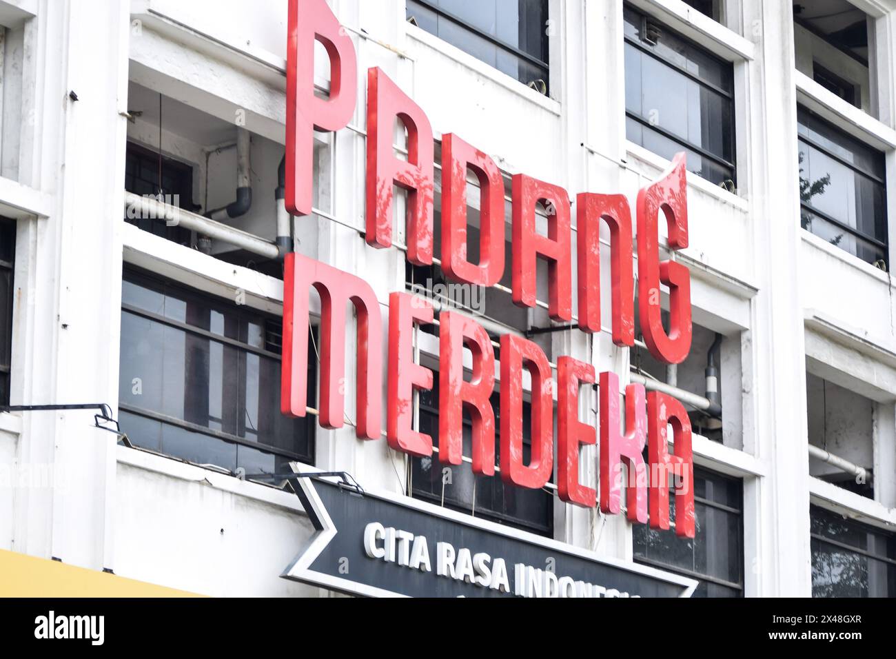 Padang Merdeka Restaurant Building on old city of Jakarta street ...
