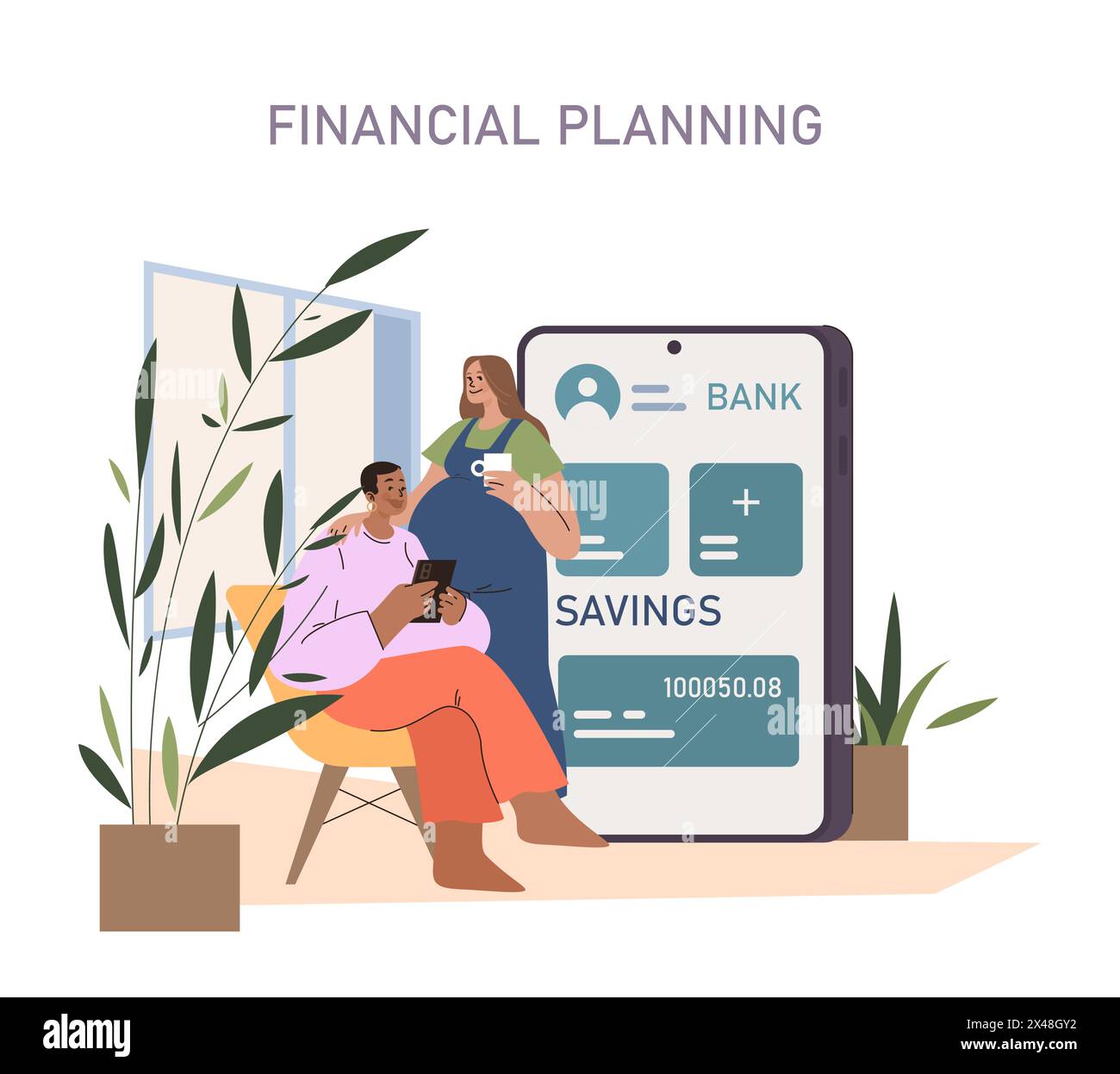 Couple financial planning engaged Stock Vector Images - Alamy