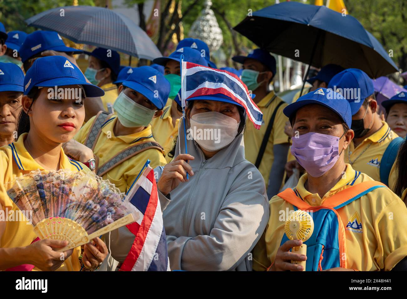 Bangkok, Thailand. 01st May, 2024. Thai female workers attend during ...