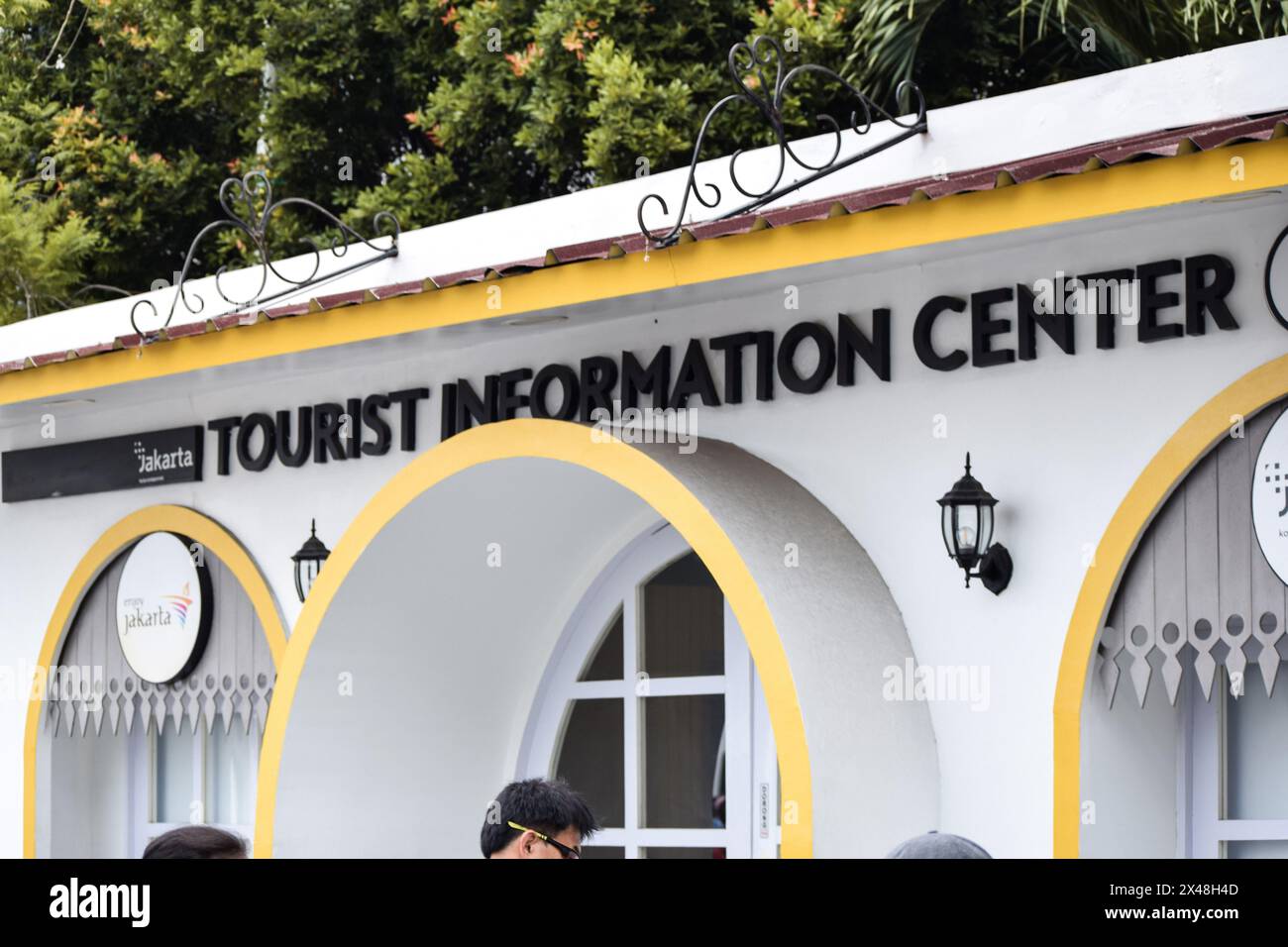 Tourist Information Center Booth at the Entrance of Jakarta city. Jakarta, Indonesia, May 1 ...