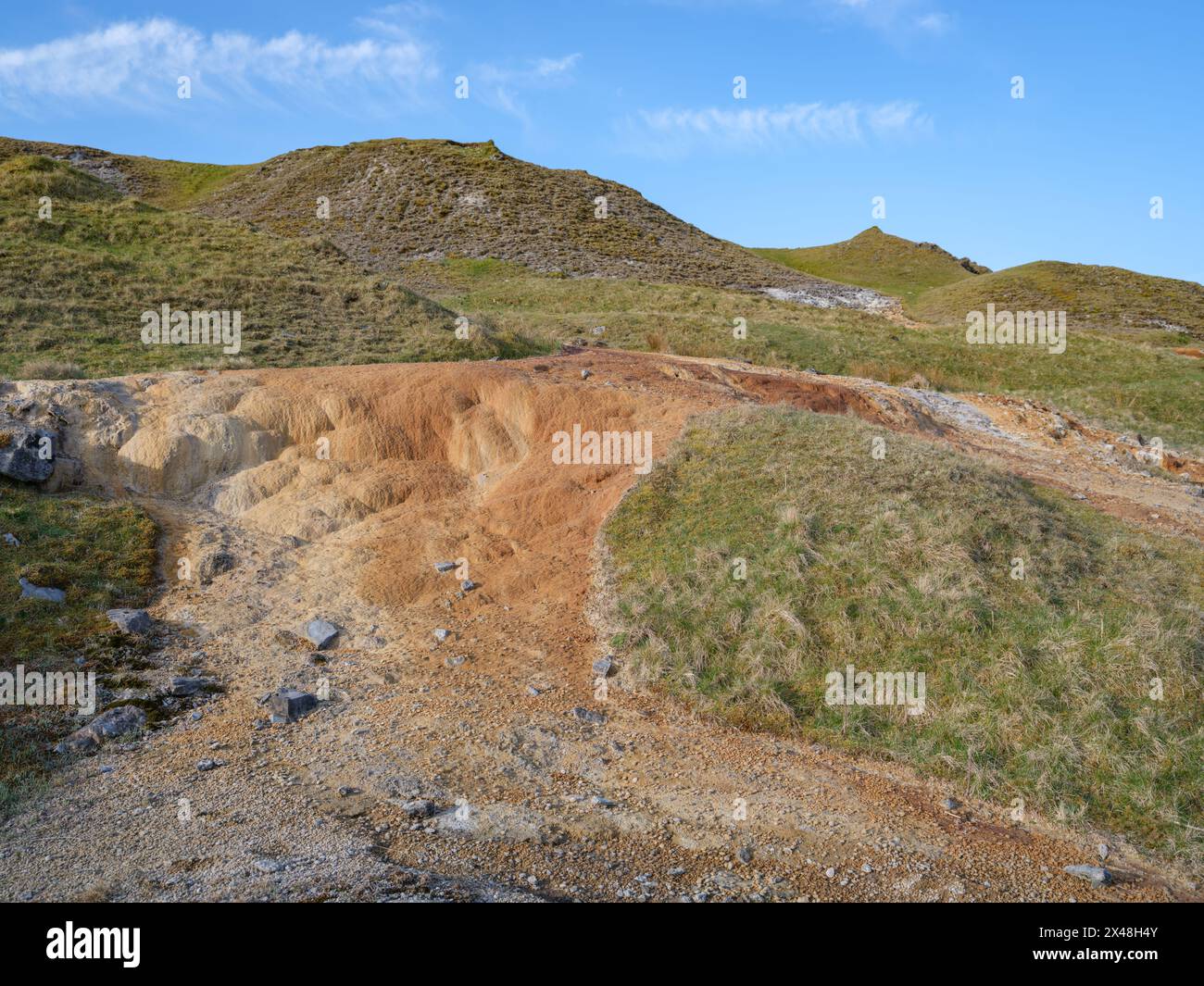 Remnants of the limestone quarrying industry producing quicklime at ...