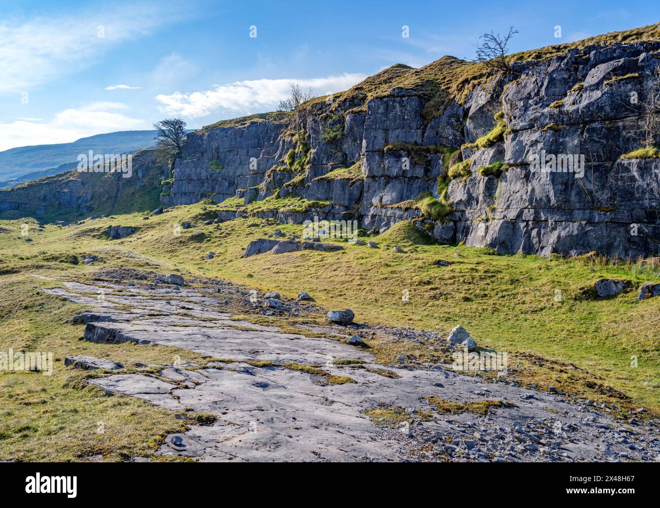Remnants of the limestone quarrying industry producing quicklime at ...