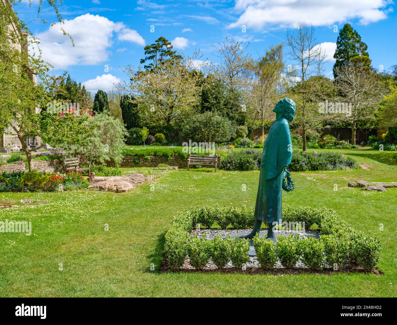 Bronze sculpture ' Resurrection ' by David Backhouse in the garden of ...