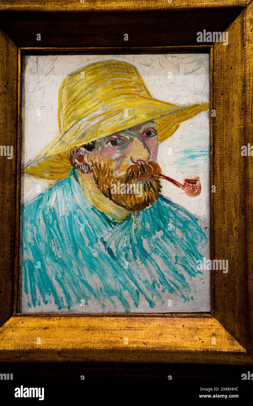Vincent van Gogh Self-Portrait with Pipe and Straw Hat, Van Gogh Museum ...