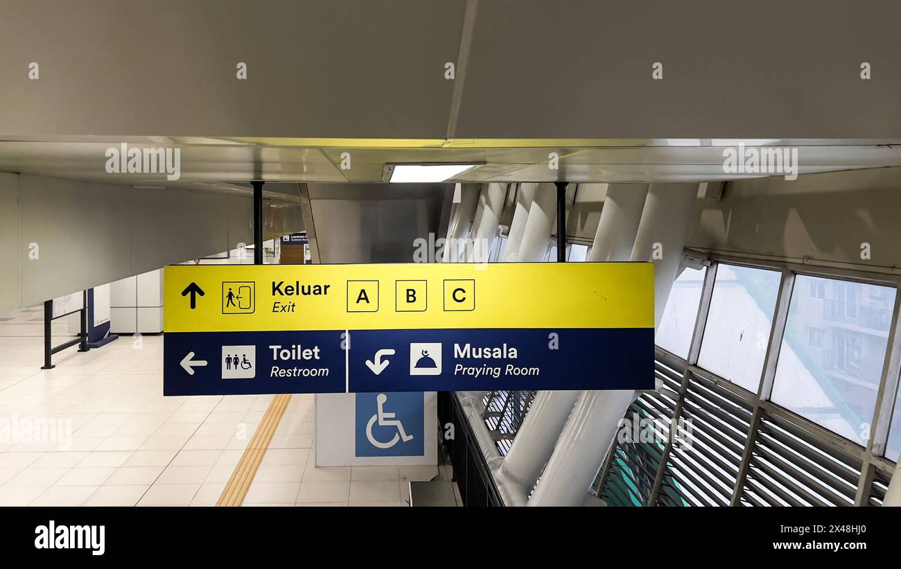 LRT Jakarta train station interior view. Indonesia public ...