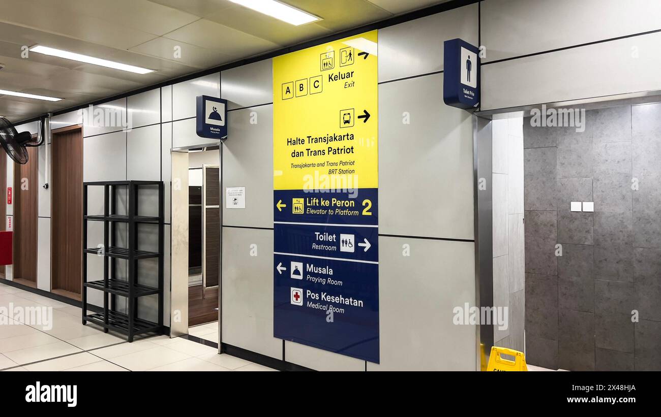 LRT Jakarta train station interior view. Indonesia public ...
