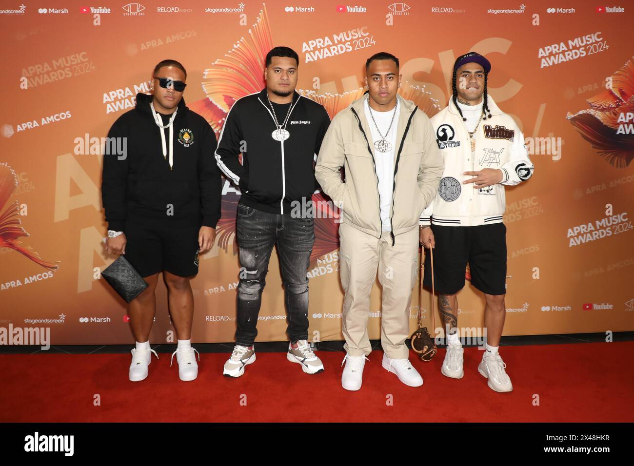 Sydney, Australia. 1st May 2024. J EMZ and Spenny from ONE FOUR arrive ...