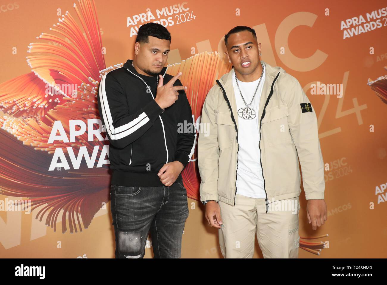 Sydney, Australia. 1st May 2024. J EMZ and Spenny from ONE FOUR arrive ...