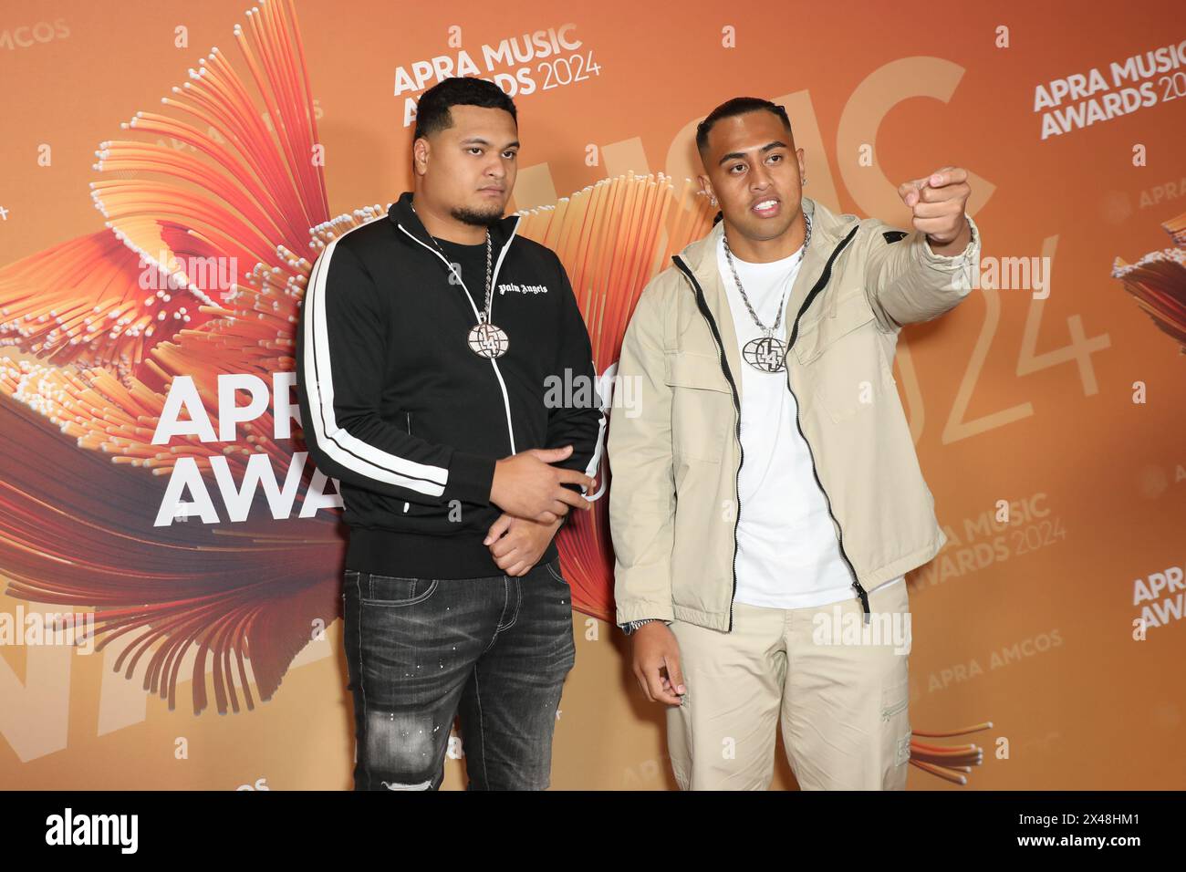 Sydney, Australia. 1st May 2024. J EMZ and Spenny from ONE FOUR arrive ...