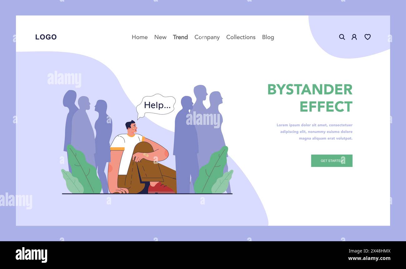 Bullying web banner or landing page. Bystander ignored a victim being ...