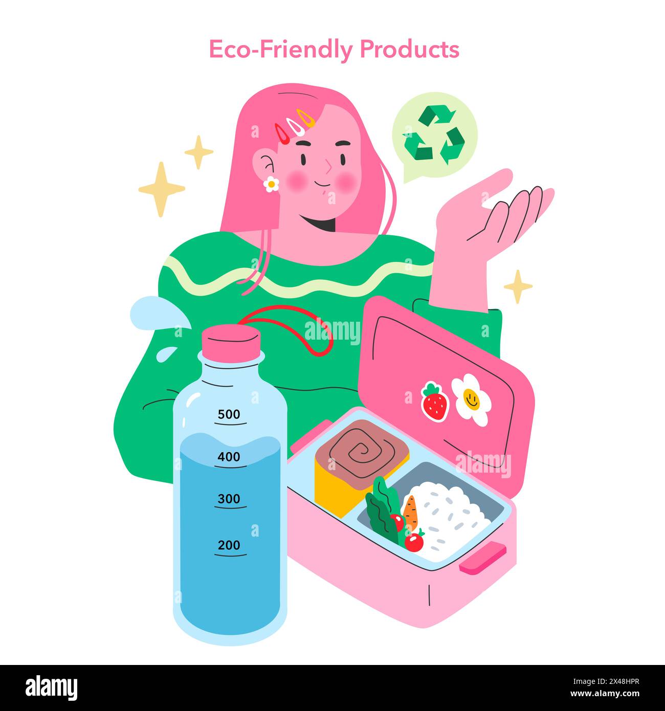 Eco-Friendly Teen Products theme. A conscious teen selects sustainable ...