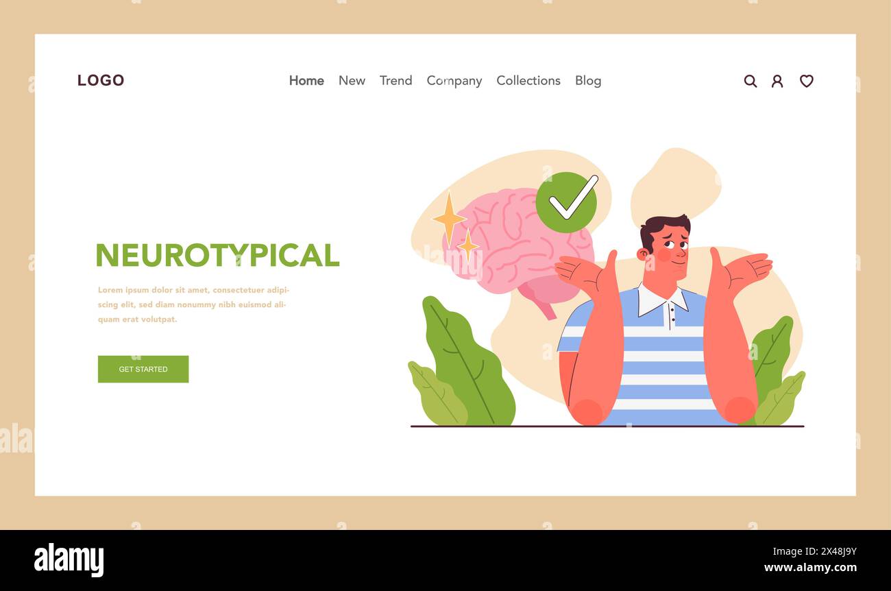 Neurodiversity web banner or landing page. Cognitive development ...