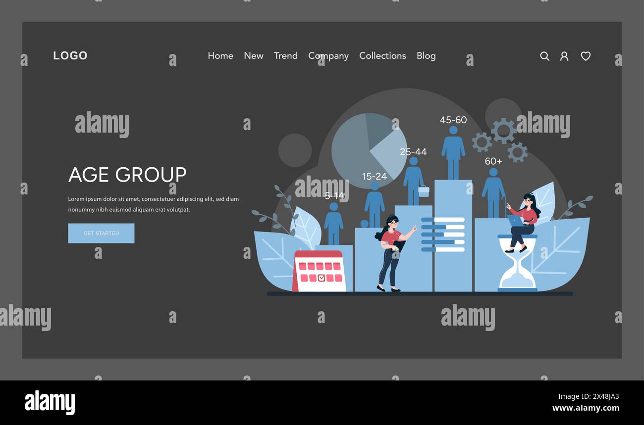 Age Group concept. A dynamic illustration depicting market analysis ...
