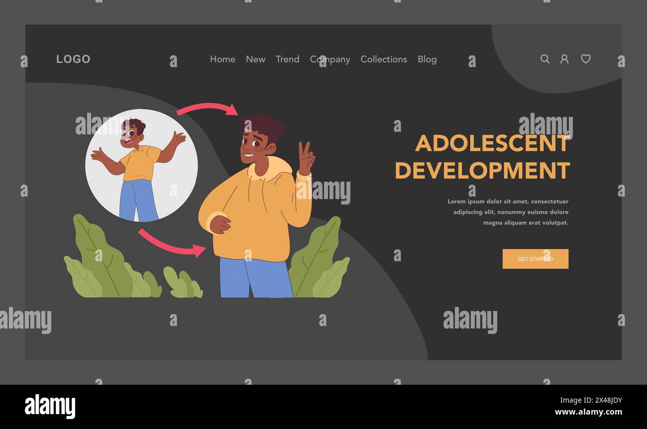 Adolescent Development concept. Illustrating the growth stages from ...