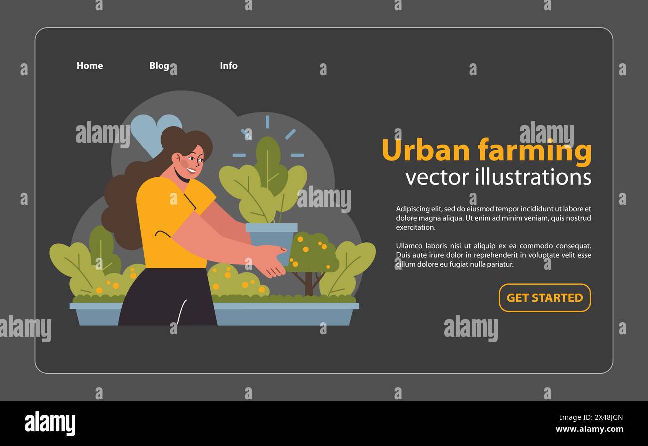 Woman local community garden Stock Vector Images - Alamy