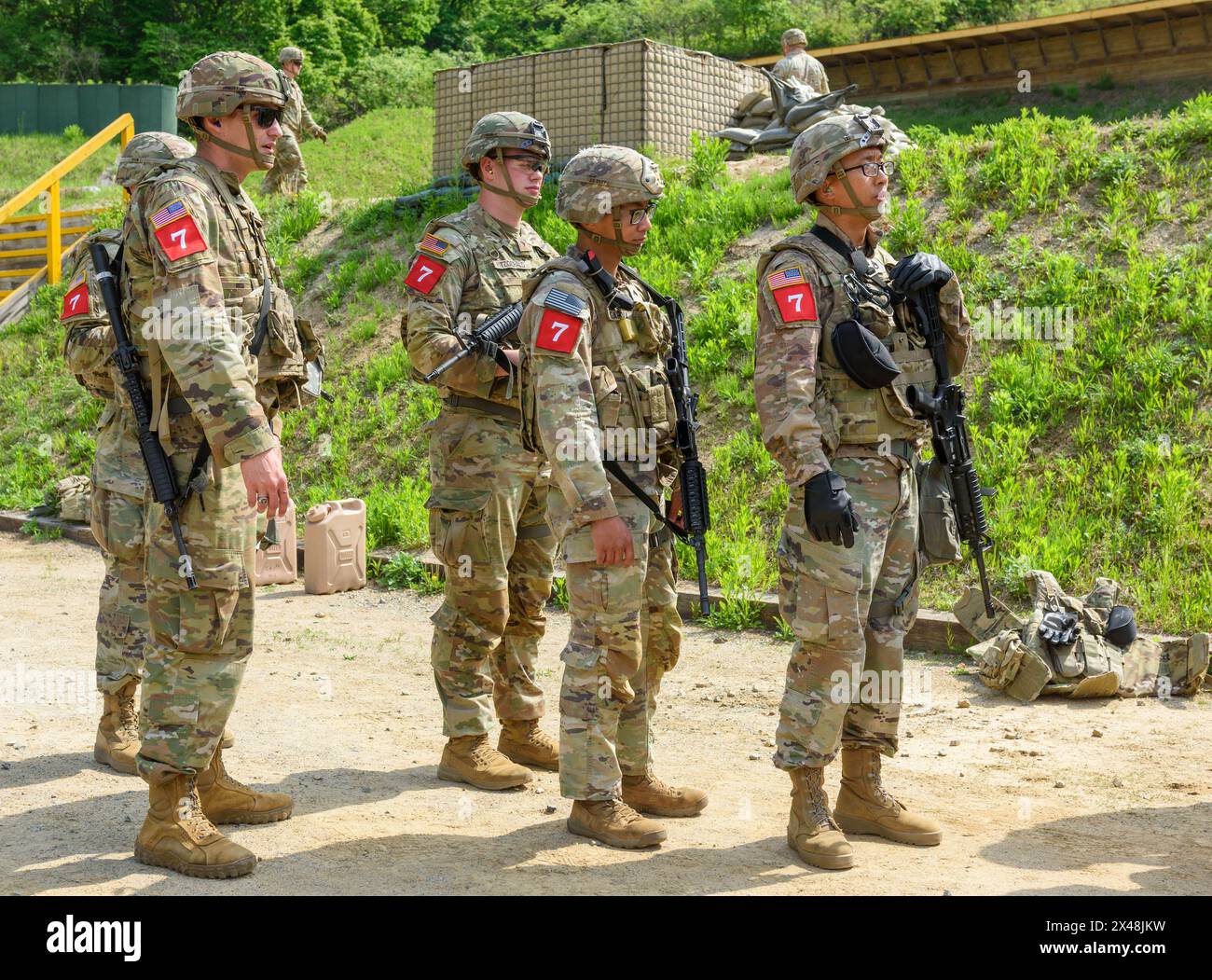Dongducheon, South Korea. 01st May, 2024. US soldiers gather at a ...