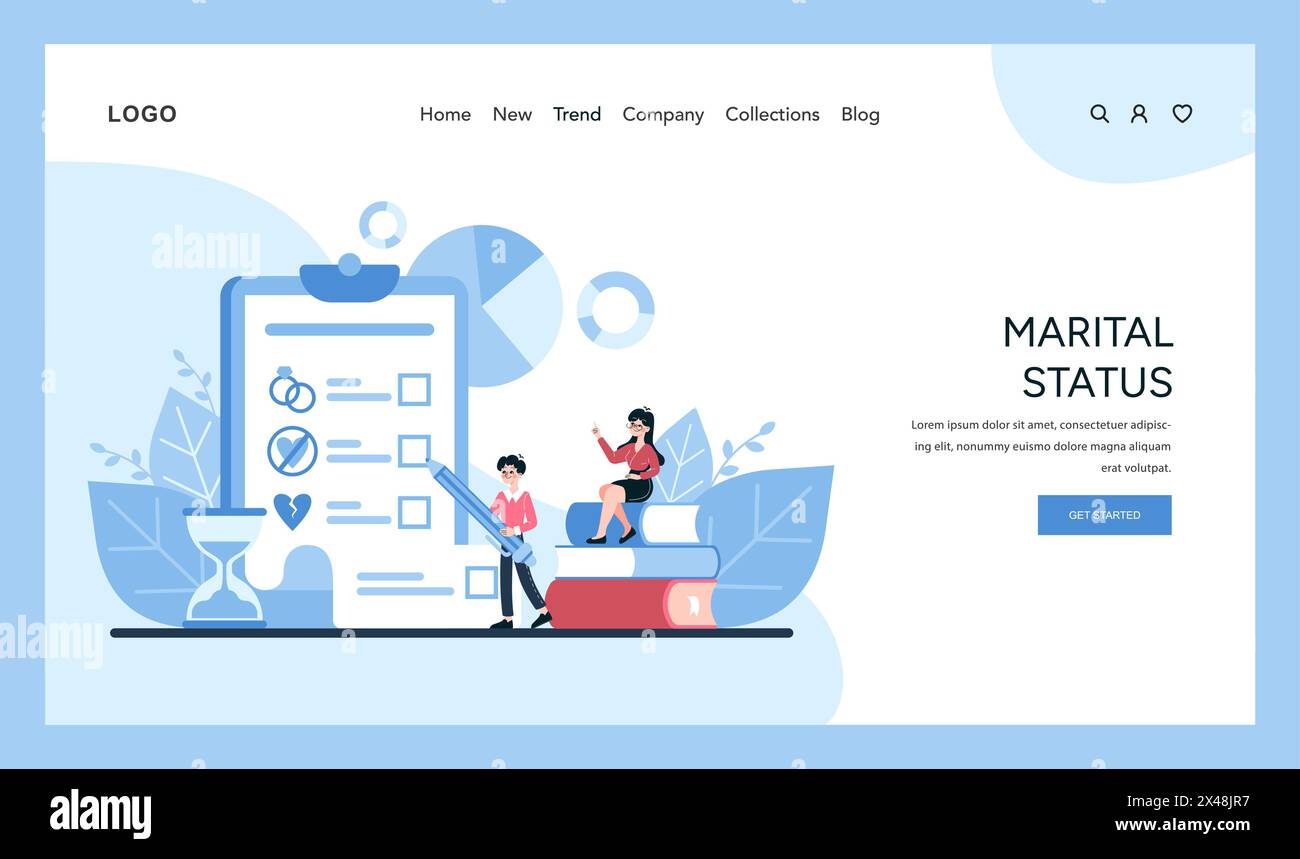 Marital Status analytics. This vector illustration insightfully maps ...