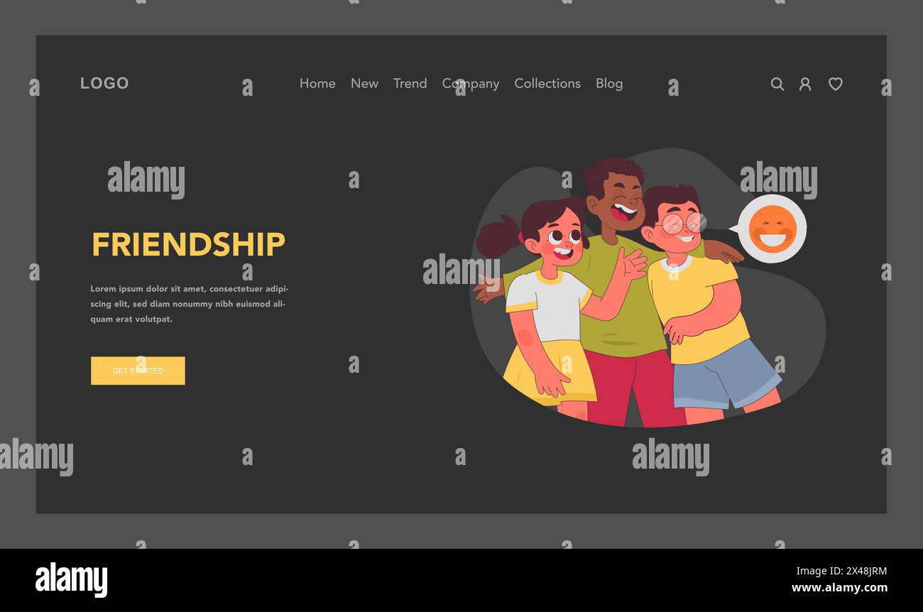 Friendship concept. Joyous children sharing a genuine moment of ...