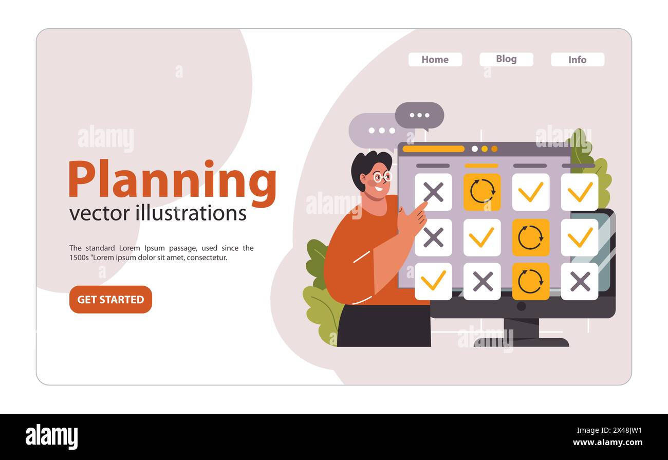 Planning concept. Man interacting with a digital calendar, scheduling tasks, marking deadlines ...