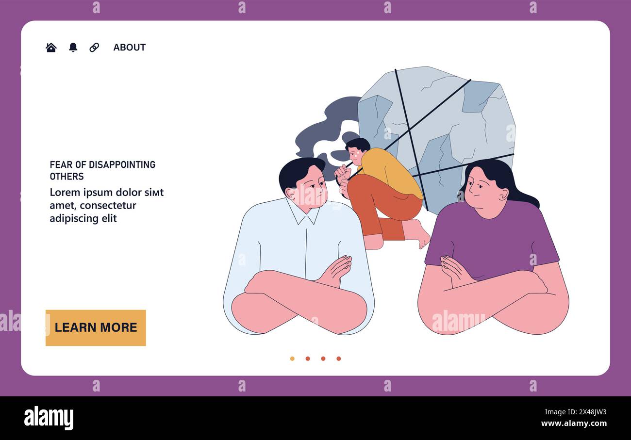 Fear of disappointing others web or landing. Overstressed exhausted ...