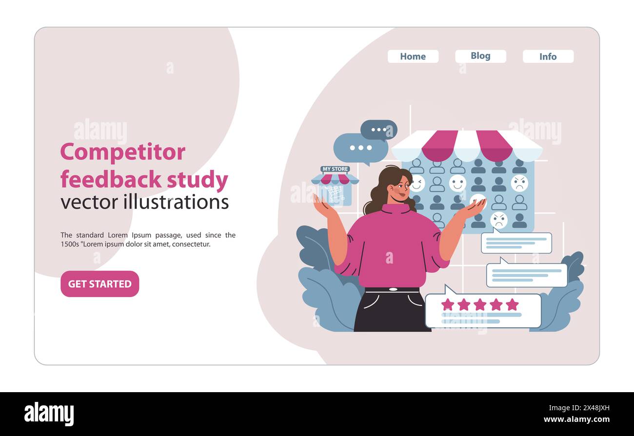 Competitor feedback study concept. Business strategist analyzing customer reviews for ...