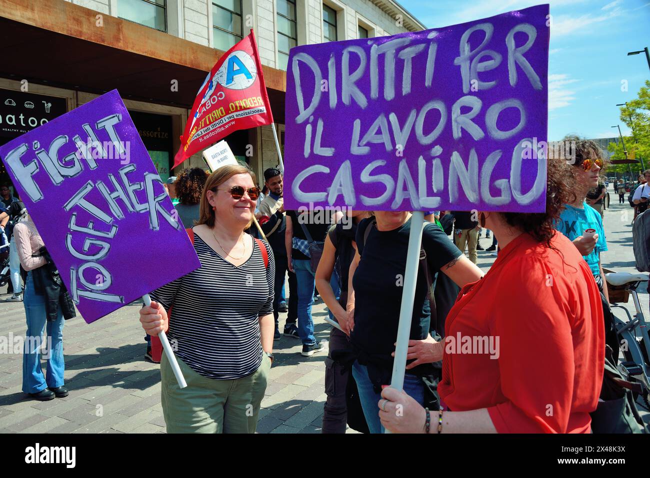 Padua, Italy. May 1st, 2024. Labor Day. Padua, Italy. A hundred people ...