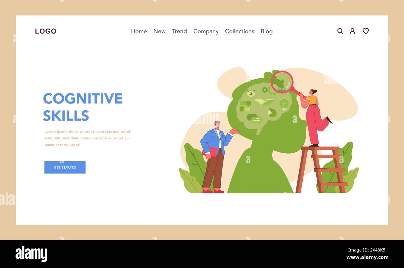 Cognitive Skill Web Banner Or Landing Page Human Cognitive Function