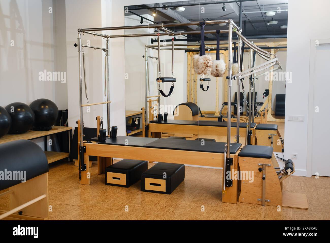 Trapeze table. Trapeze table - Pilates exercise machine Stock Photo - Alamy