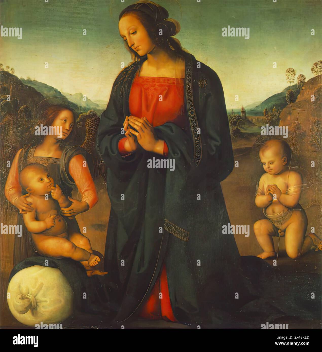 PERUGINO, Pietro (b. 1450, Citta della Pieve, d. 1523, Perugia) Madonna, an Angel and Little St ...