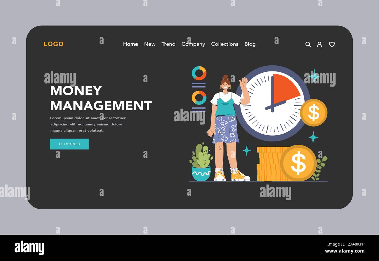 Financial Planning concept. Woman balancing time and budget, next to ...