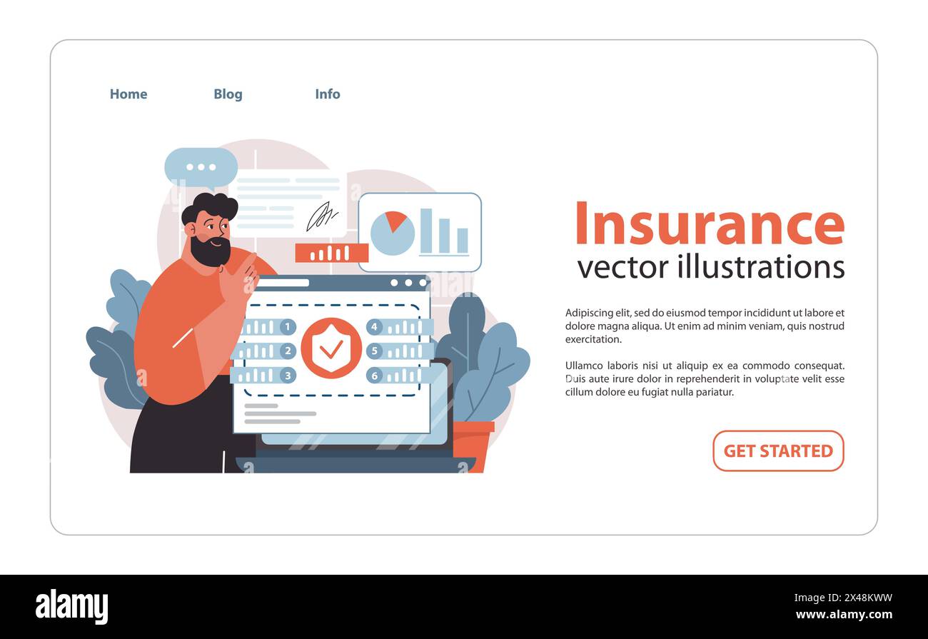 Insurance overview concept. Analyzing data and policy details for ...