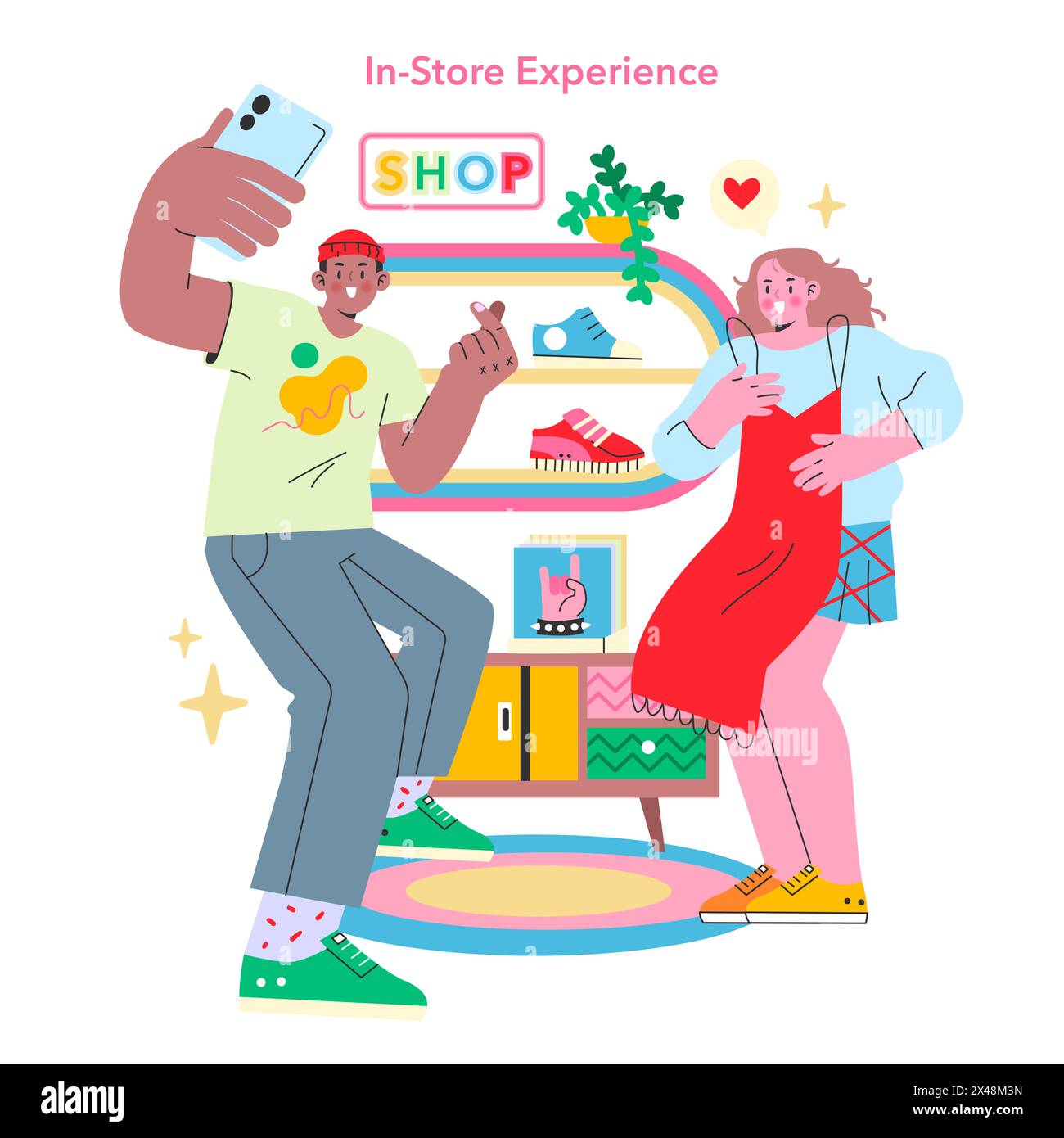 Joyous consumer Stock Vector Images - Alamy