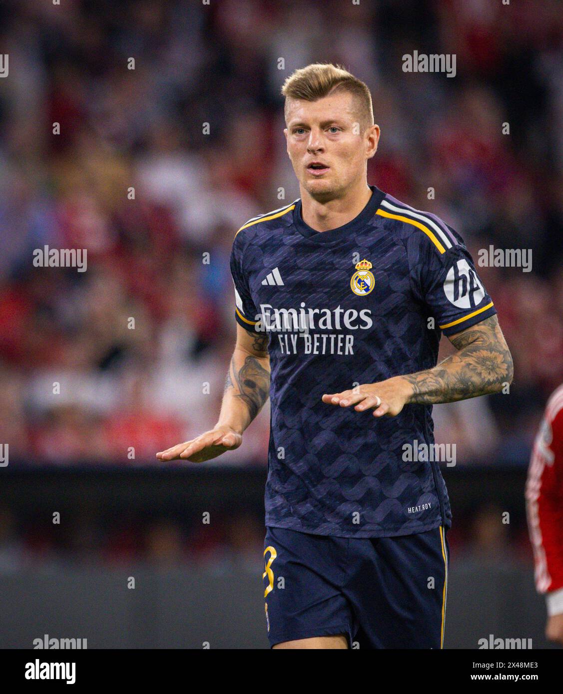 Munich, Germany. 30th Apr 2024. Toni Kroos (Real) FC Bayern Munich ...
