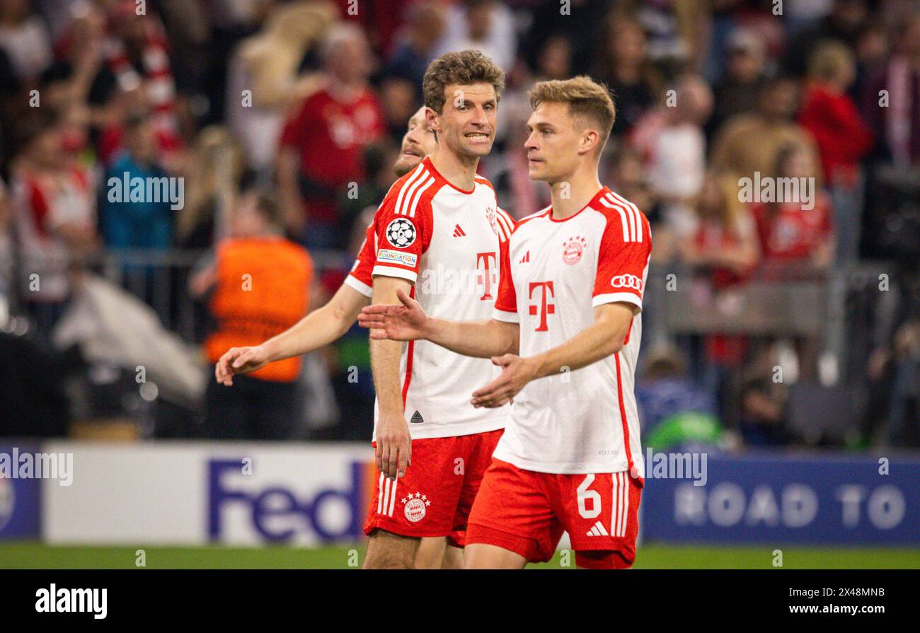 Munich, Germany. 30th Apr 2024. Thomas Mueller (Muenchen) Joshua ...
