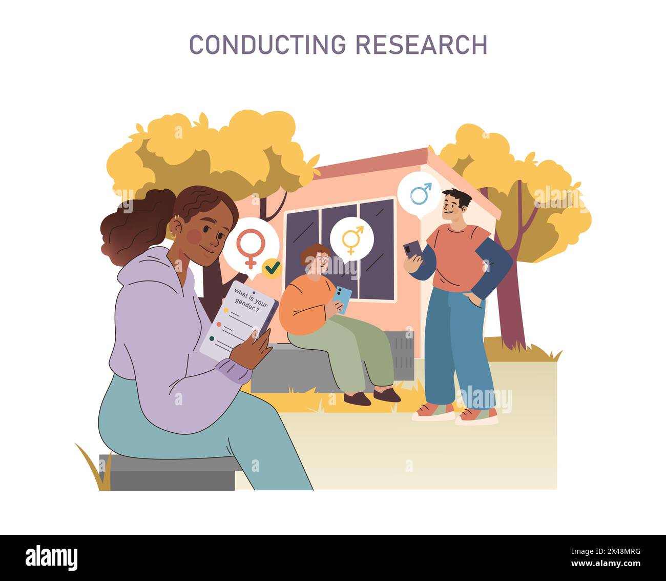 Conducting Research concept. An insightful depiction of gender studies ...