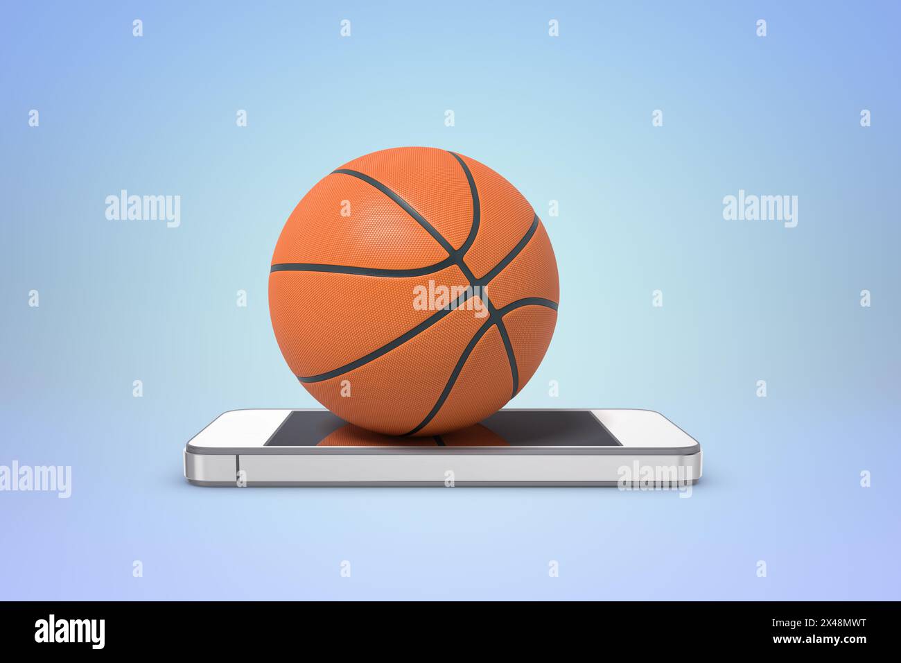 Basketball image on a smartphone screen Stock Photo - Alamy
