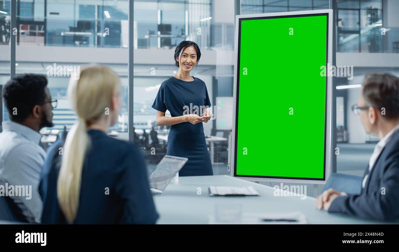 Female analyst uses green screen hi-res stock photography and images ...