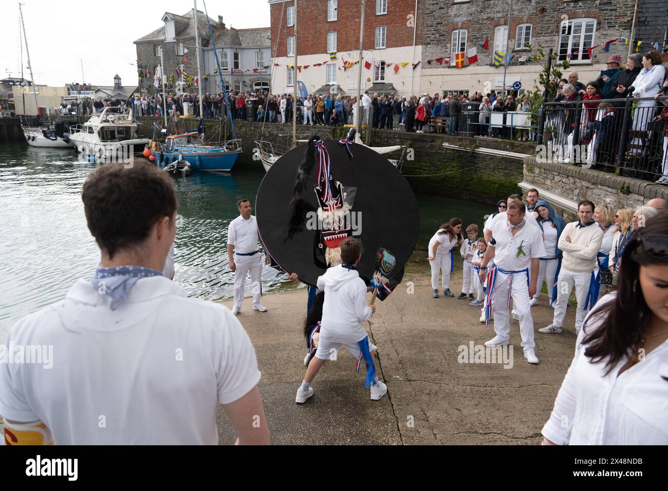 Padstow, Cornwall, UK. 1st May 2024. May Day celebrations. The streets ...