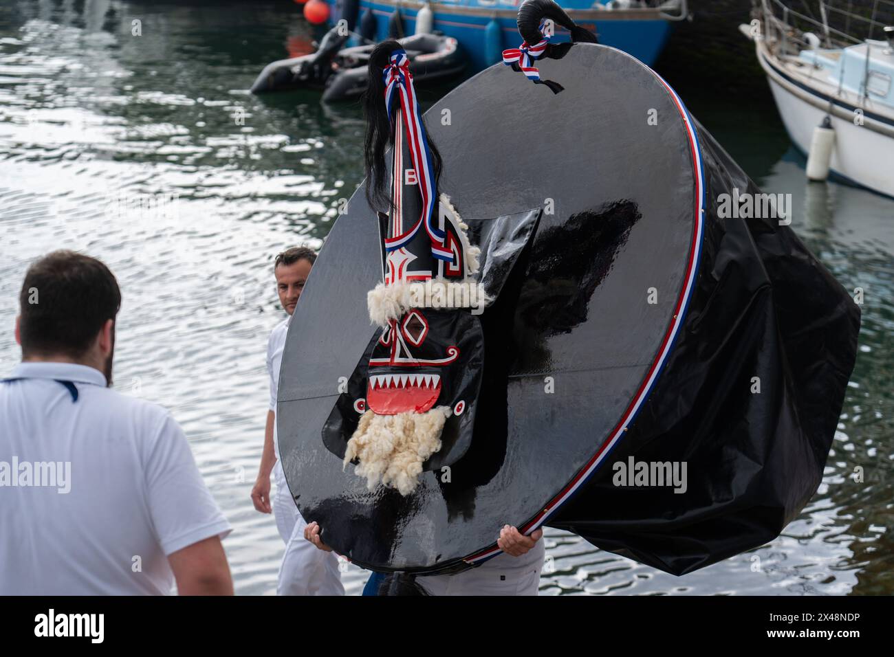 Padstow, Cornwall, UK. 1st May 2024. May Day celebrations. The streets of Padstow were packed ...