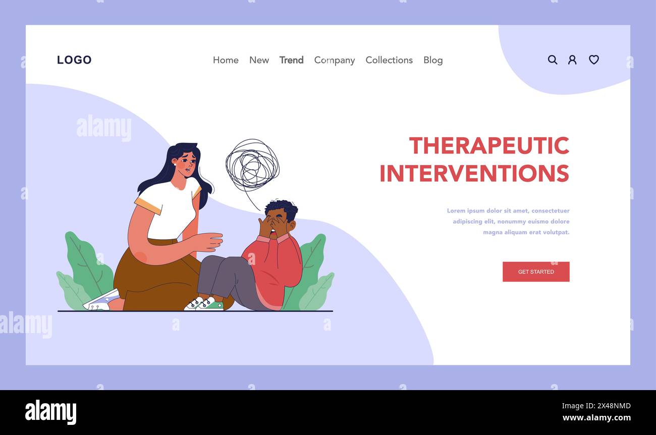 Childhood psychological trauma web banner or landing page. Impact of ...