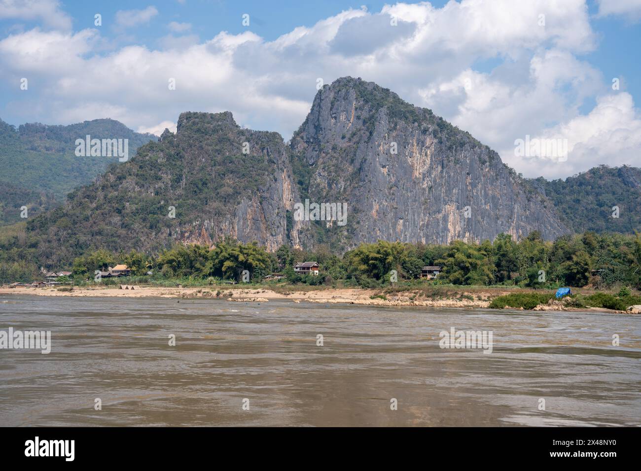 The landscape around the Mekong River of Luang Prabang in Laos ...