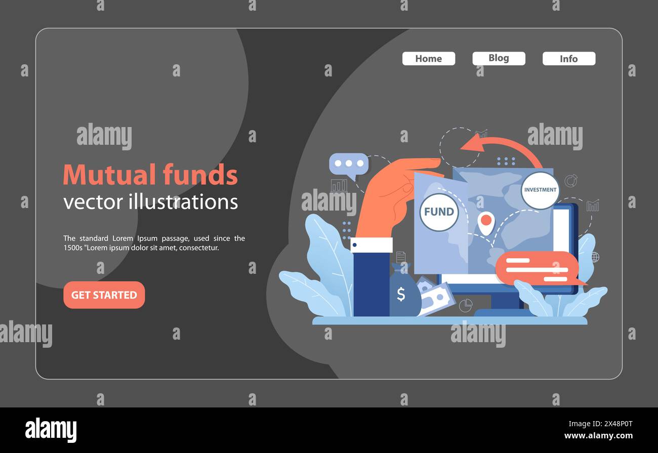 Mutual funds concept. Hand navigates financial landscape, guiding ...