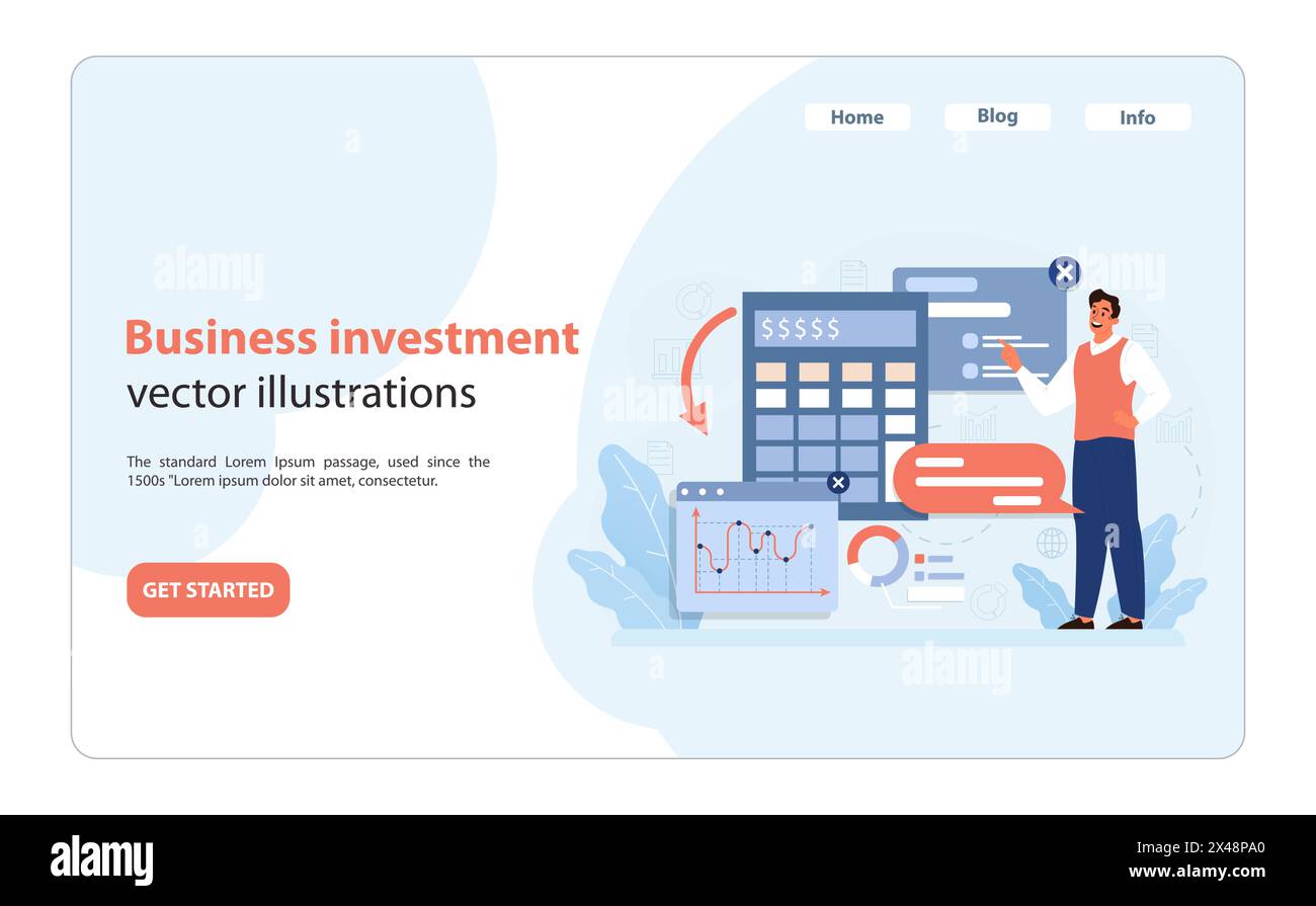 Confident businessman showcases financial tools for efficient business ...