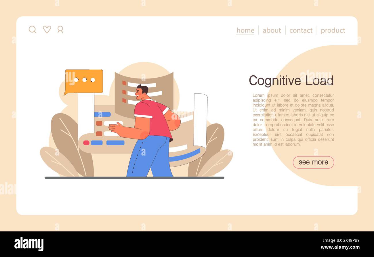 Digital multitasking web banner or landing page. Effective and ...
