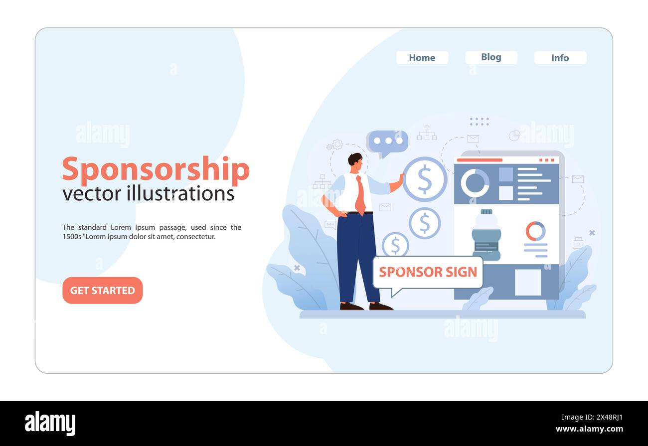 Professional presenting sponsorship opportunities on a digital ...