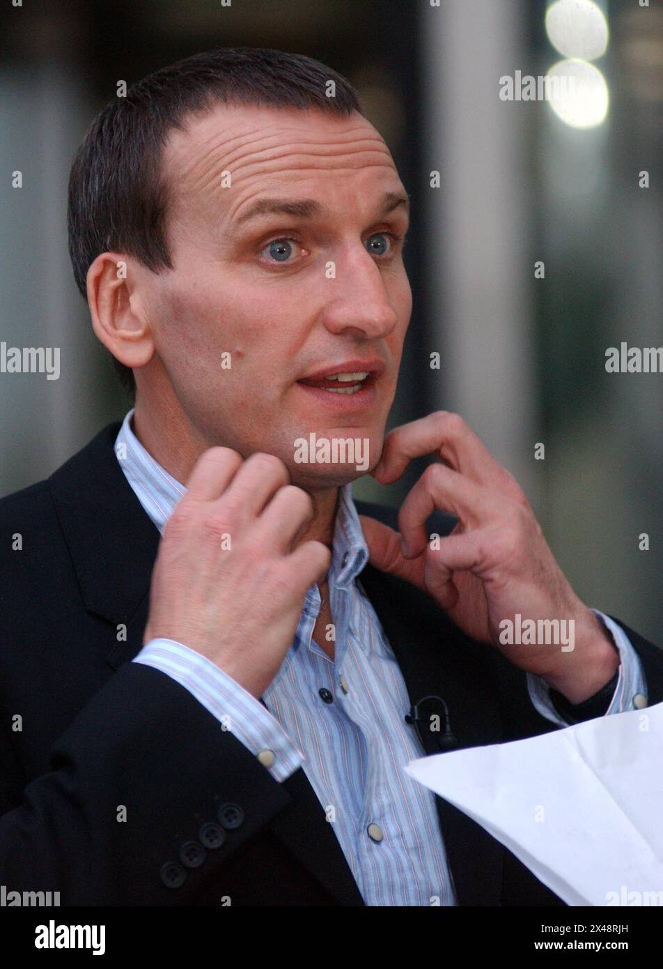 Dr Who actor Christopher Ecclestone arrives for the wrap party at St ...